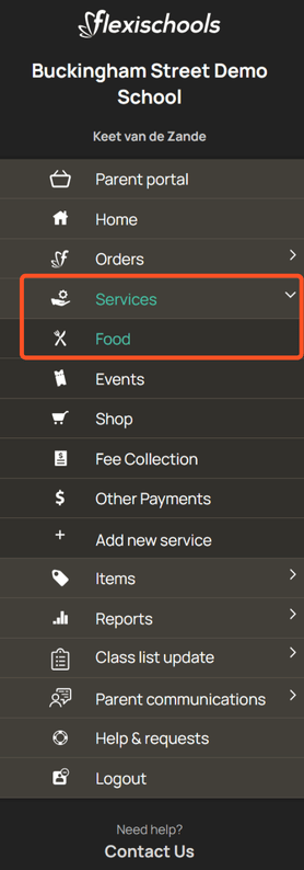 Change ordering cut-off and service times