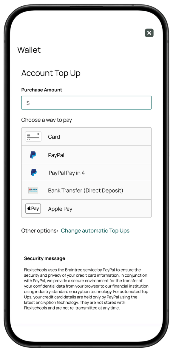 How do I top up my wallet?