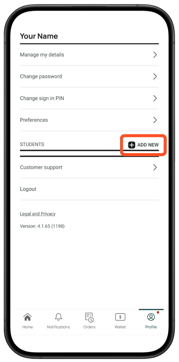 How do I add a student to my account?