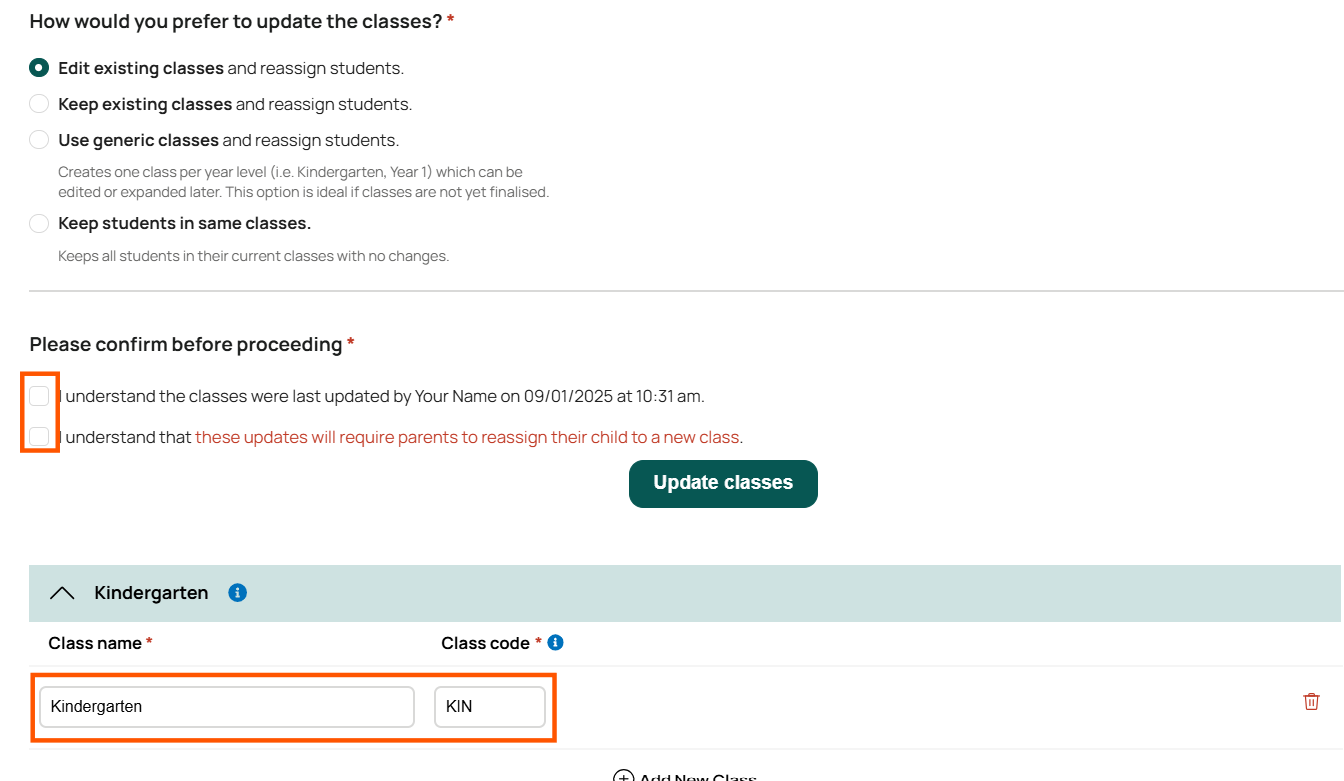 How to update your class lists