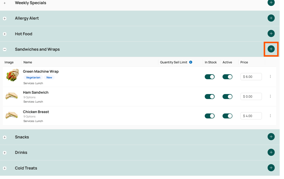 How to create and edit menu items